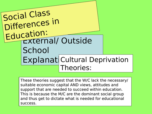 Social Class & Underachievement - Deprivation Theories & Critique ...