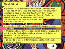Functionalism & Religion | Teaching Resources