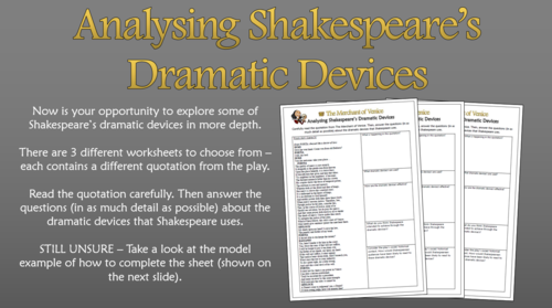 The Merchant of Venice - Shakespeare's Dramatic Devices! | Teaching ...