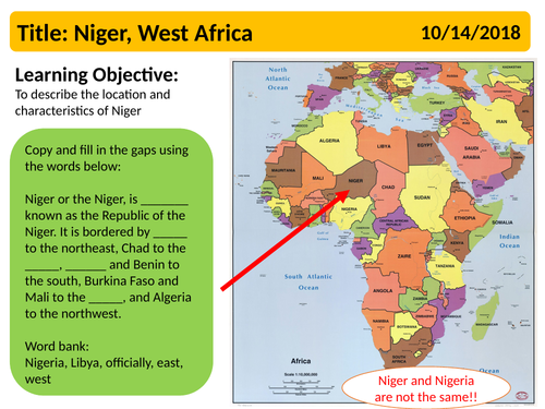 Lesson 2 -Niger location | Teaching Resources