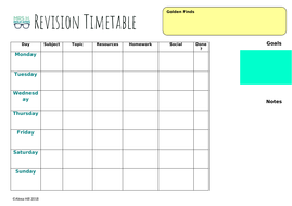 Revision Timetable | Teaching Resources