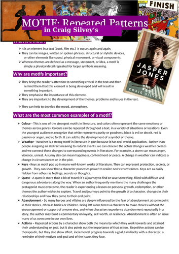 Motif in Jasper Jones | Teaching Resources