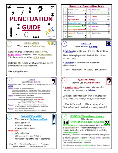 Punctuation Guide for KS2 | Teaching Resources