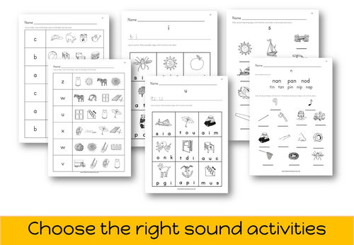 Initial Sounds Phonic Worksheets for Phases 2 and 3 | Teaching Resources