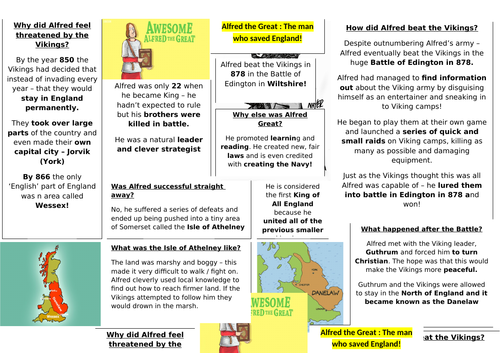 AQA HISTORY - Alfred the Great - knowledge organiser. Migration, empire ...