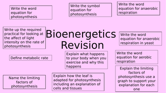 Bioenergetics Revision | Teaching Resources