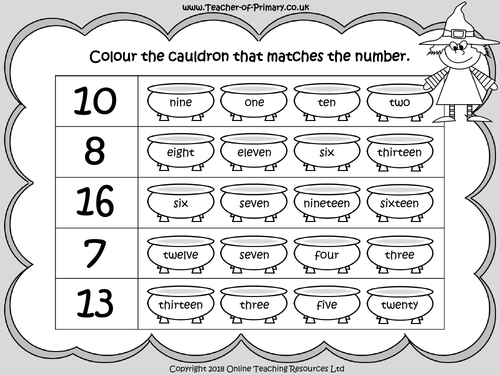 Halloween Numbers to 20 | Teaching Resources