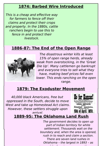 Edexcel GCSE American West Revision Cards / Display | Teaching Resources
