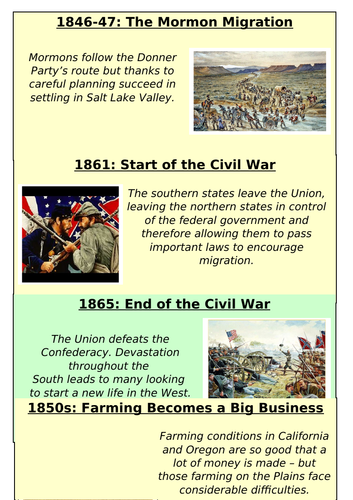 Edexcel GCSE American West Revision Cards / Display | Teaching Resources