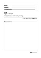 AQA English Language GCSE Paper 1 Exam Practice Mock Exam 1 Exam ...