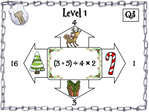 Christmas Escape Room Math: Order of Operations Game (4th 5th 6th 7th ...