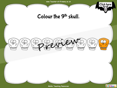 Halloween Ordinal Numbers - Year 1 | Teaching Resources