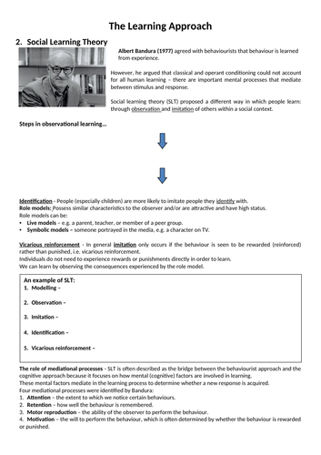 AQA A Level Psych - Approaches (SLT) | Teaching Resources
