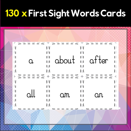 130 First Sight Word Cards | Teaching Resources