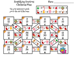 Simplifying Fractions Activity: Christmas Math Maze | Teaching Resources