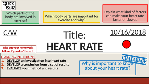 KS3 - Analysing Data - Heart Rate Investigation + Writeup | Teaching ...
