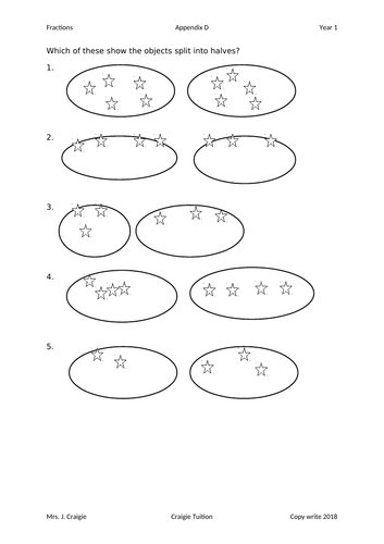 Year 1 - Fractions unit of work, SEN, Dyscalculia | Teaching Resources