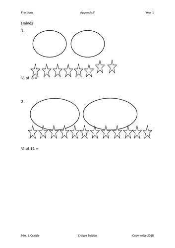 Year 1 - Fractions unit of work, SEN, Dyscalculia | Teaching Resources