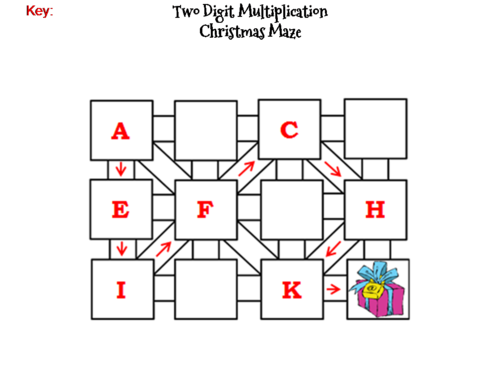 Two Digit Multiplication Activity: Christmas Math Maze | Teaching Resources