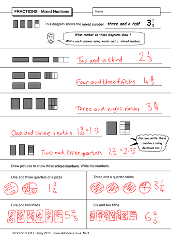 Fractions - Mixed Numbers | Teaching Resources