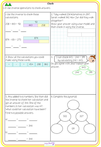 Check lesson pack (Year 3 Addition and Subtraction) | Teaching Resources