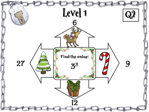 Exponents Game: Escape Room Christmas Math Activity 5th 6th 7th 8th ...