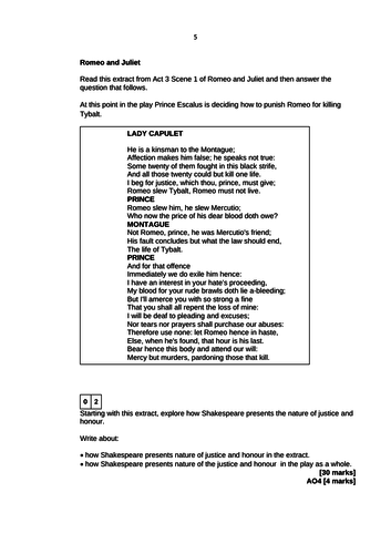 Romeo and Juliet extended scheme | Teaching Resources