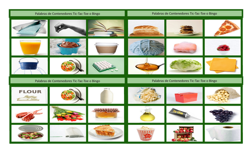 Container Words Spanish Legal Size Photo Tic-Tac-Toe-Bingo Game ...