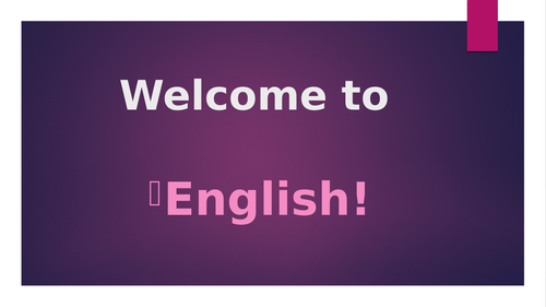 First English Lesson of the Year | Teaching Resources