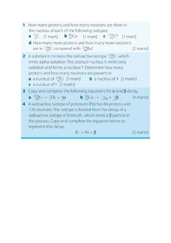 GCSE physics new spec Alpha, Beta and gamma | Teaching Resources