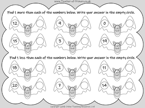 Halloween 1 More or 1 Less | Teaching Resources