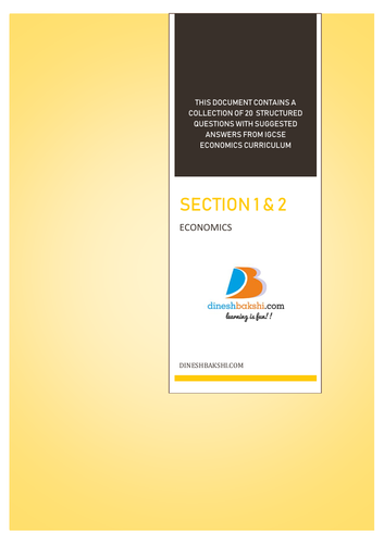 IGCSE Economics Unit wise Question and Answers | Teaching Resources