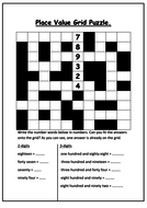 Place Value Grid Puzzle | Teaching Resources