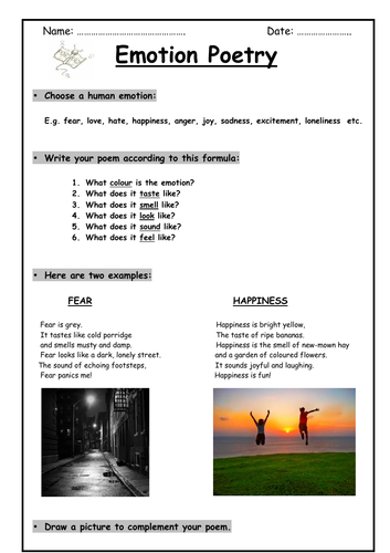 Emotions Poetry and Interpretations | Teaching Resources