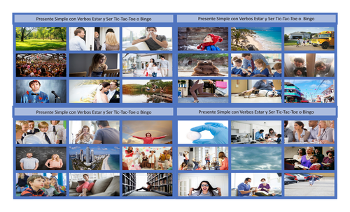 Present Simple Tense with Verbs Estar and Ser Spanish Legal Size Photo ...