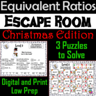 Equivalent Ratios Game: Escape Room Christmas Math Activity | Teaching ...