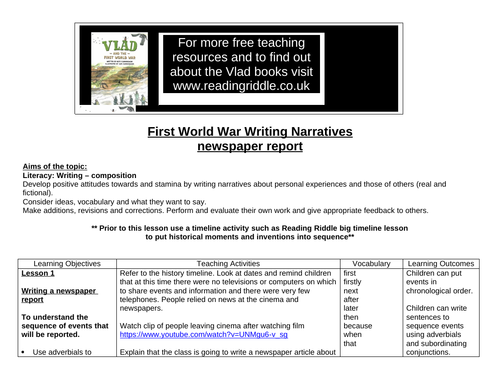 WW1 - writing a newspaper article about Dr Phoebe Chapple and her brave ...