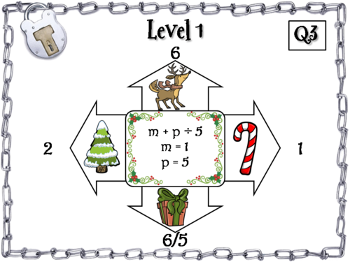 Evaluating Algebraic Expressions Game: Escape Room Christmas Math ...