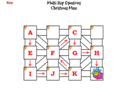 Solving Multi Step Equations Activity: Christmas Math Maze | Teaching ...