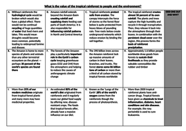 Tropical rainforests goods and service | Teaching Resources