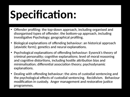 AQA A Level Psych - Forensic (Offender profiling) | Teaching Resources