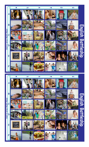 Used to versus Would Always Legal Size Photo Battleship Game | Teaching ...