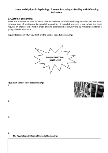 AQA A Level Psych - Forensic (Dealing with offending behaviour ...