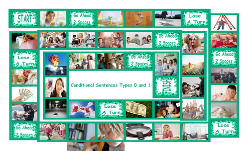 Conditional Sentences Types 0 and 1 Legal Size Photo Board Game ...
