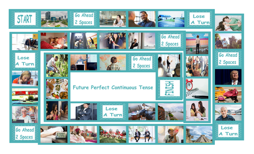 Future Perfect Continuous Tense Legal Size Photo Board Game | Teaching ...