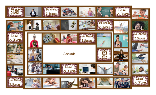 Gerunds Legal Size Photo Board Game | Teaching Resources