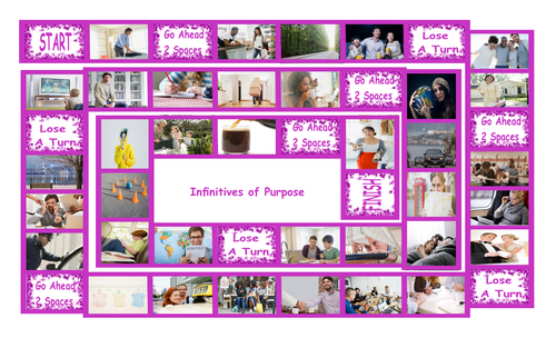 Infinitives of Purpose Legal Size Photo Board Game | Teaching Resources