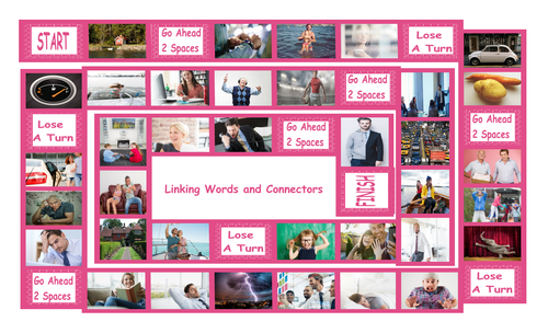 Linking Words and Connectors Legal Size Photo Boardgame | Teaching ...