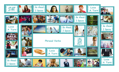 Phrasal Verbs Legal Size Photo Board Game | Teaching Resources