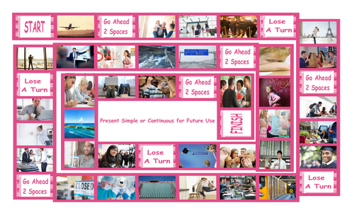 Present Simple or Continuous for Future Use Legal Size Photo Board Game ...